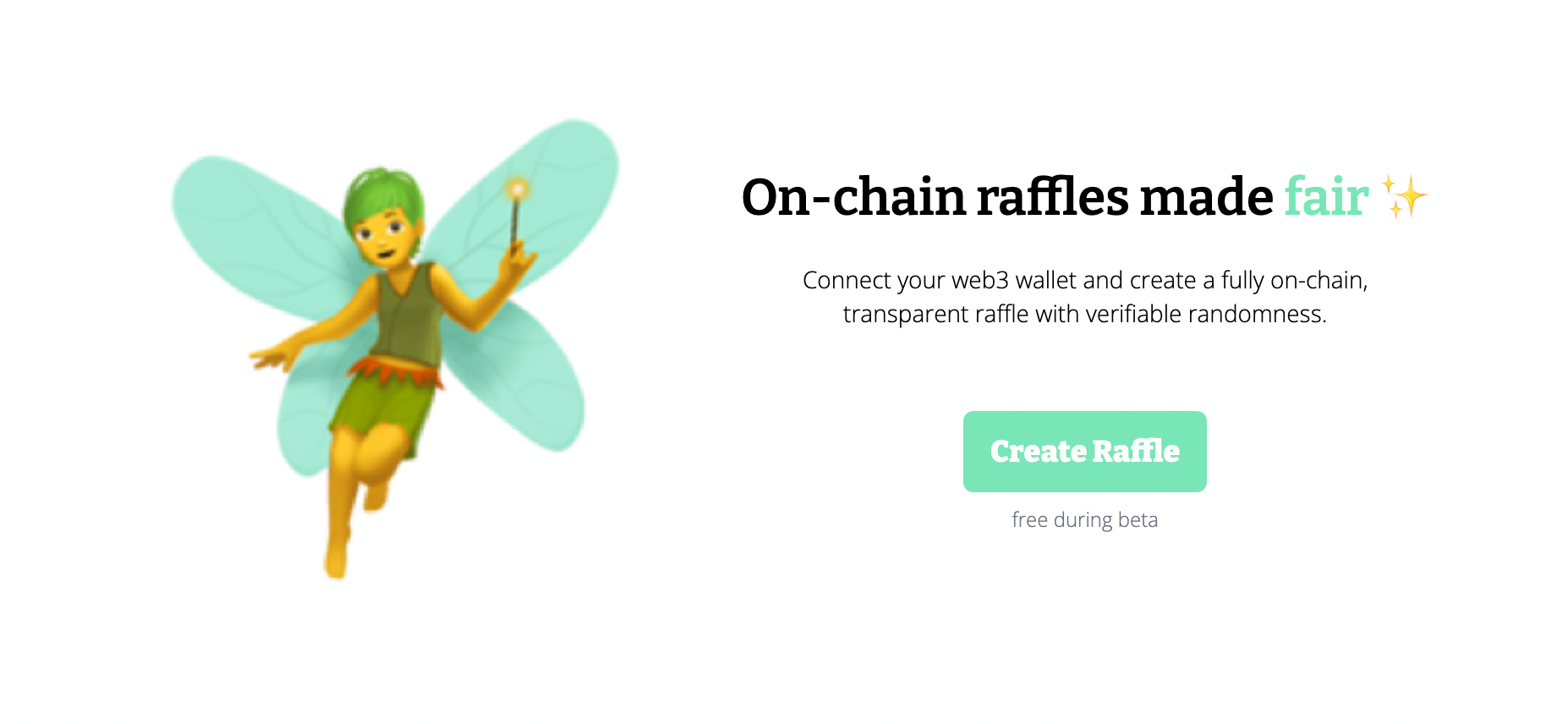Fairy Raffles, on-chain raffles made fair